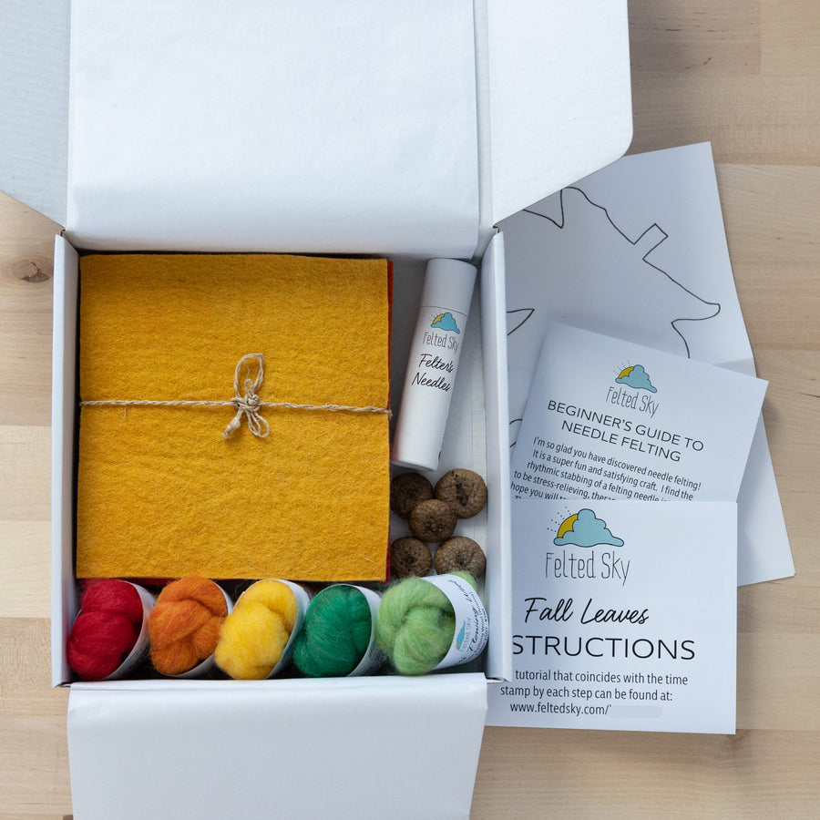 Fall Leaves & Acorns Needle Felting Kit – Felted Sky