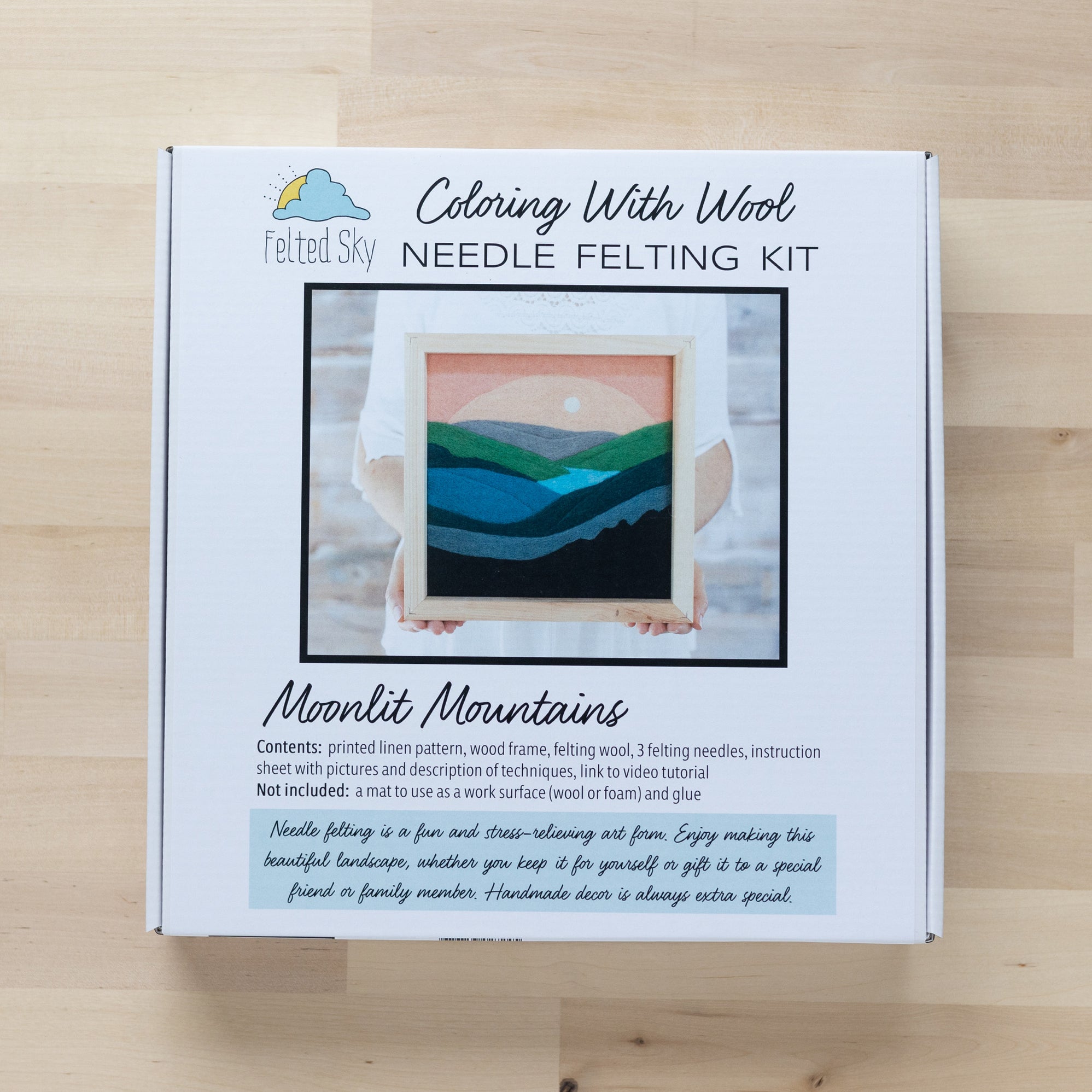 Moonlit Mountains Needle Felting Kit– Felted Sky