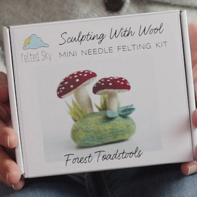 Forest Toadstools Mini Needle Felting Kit– Felted Sky