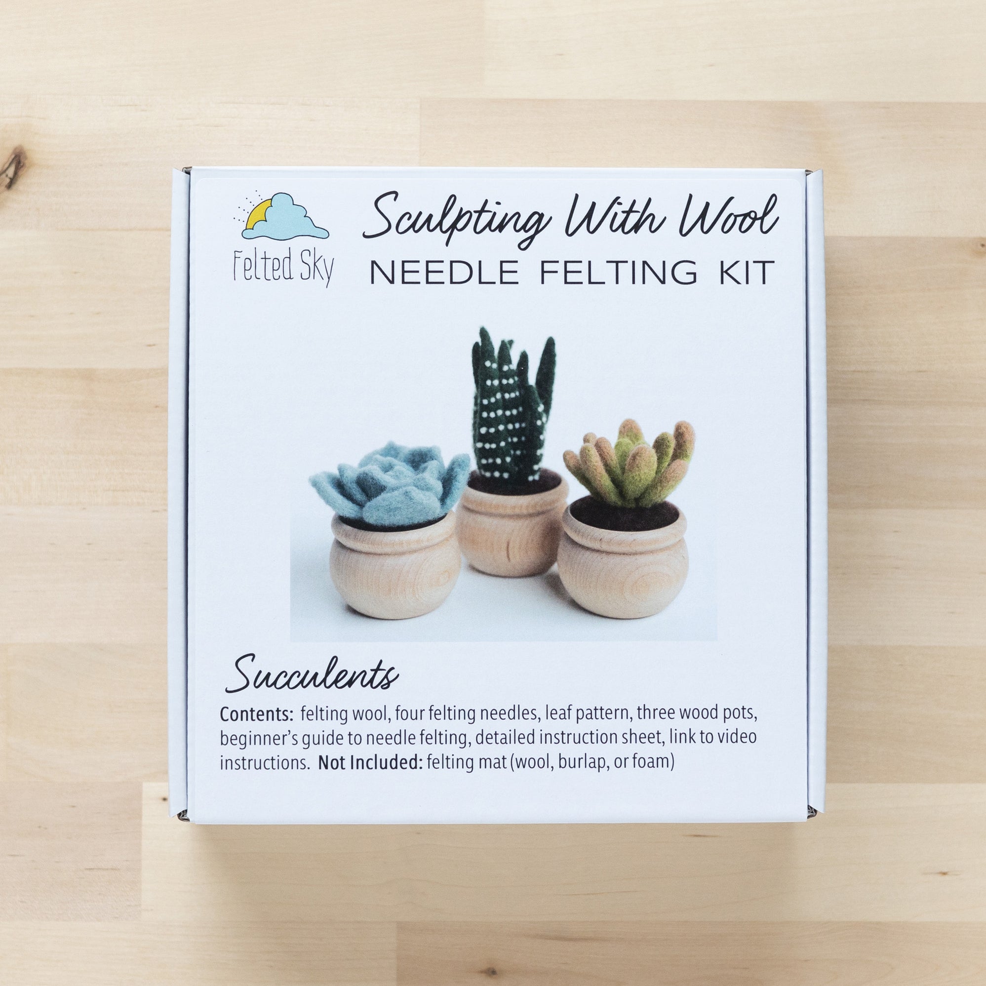 Succulents Needle Felting Kit– Felted Sky