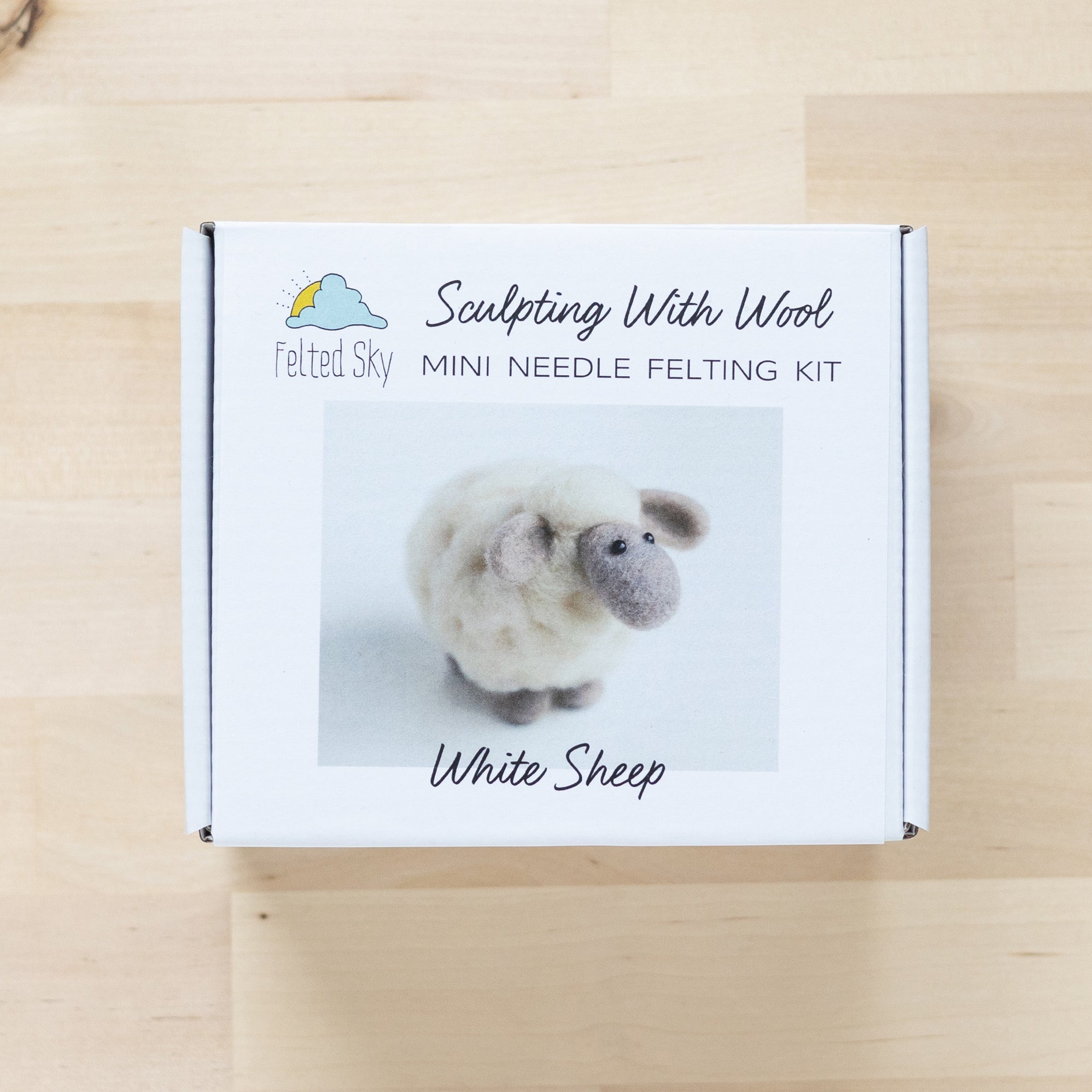 White Sheep Mini Needle Felting Kit– Felted Sky