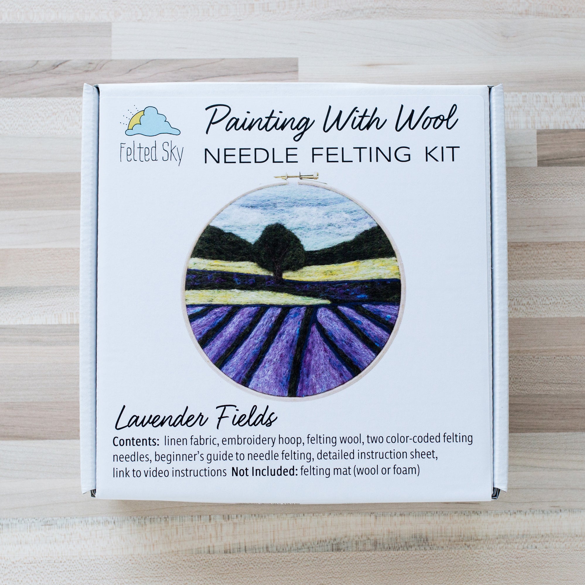 Lavender Fields Needle Felting Kit - Landscape Painting with Wool ...
